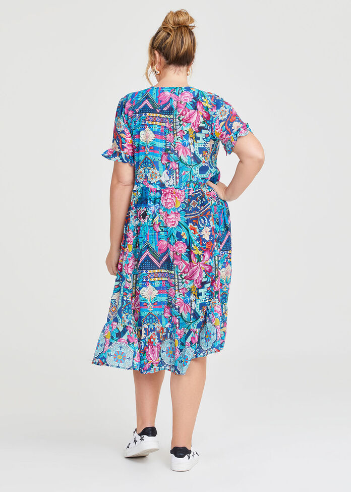 Shop Plus Size Natural Getaway Floaty Dress, Multi | Taking Shape AU