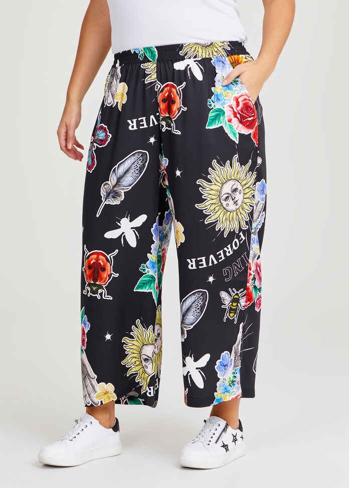 Shop Plus Size Natural Abstract Motif Pant, Multi | Taking Shape AU