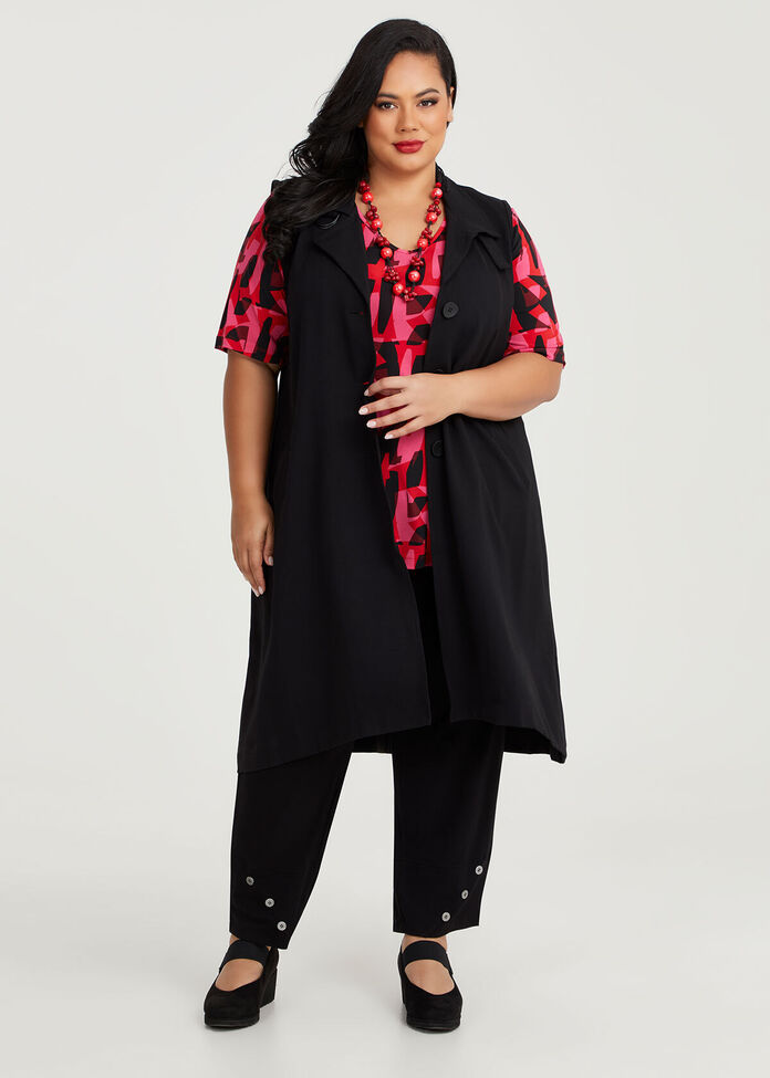 Bamboo Ponte Hana Button Vest for Plus Size Women | Taking Shape AU