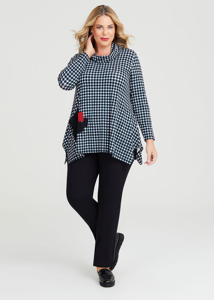 Shop Plus Size Natural Multi Checker Top, Black | Taking Shape AU