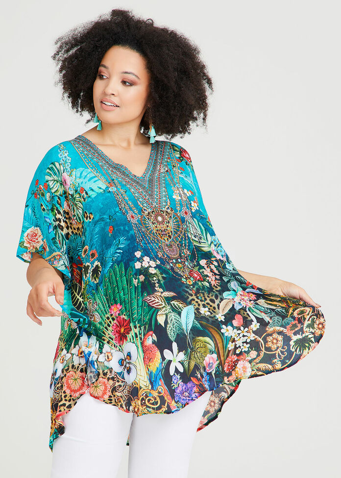 Shop Plus Size Natural Summer Time Kaftan in Multi | Taking Shape AU