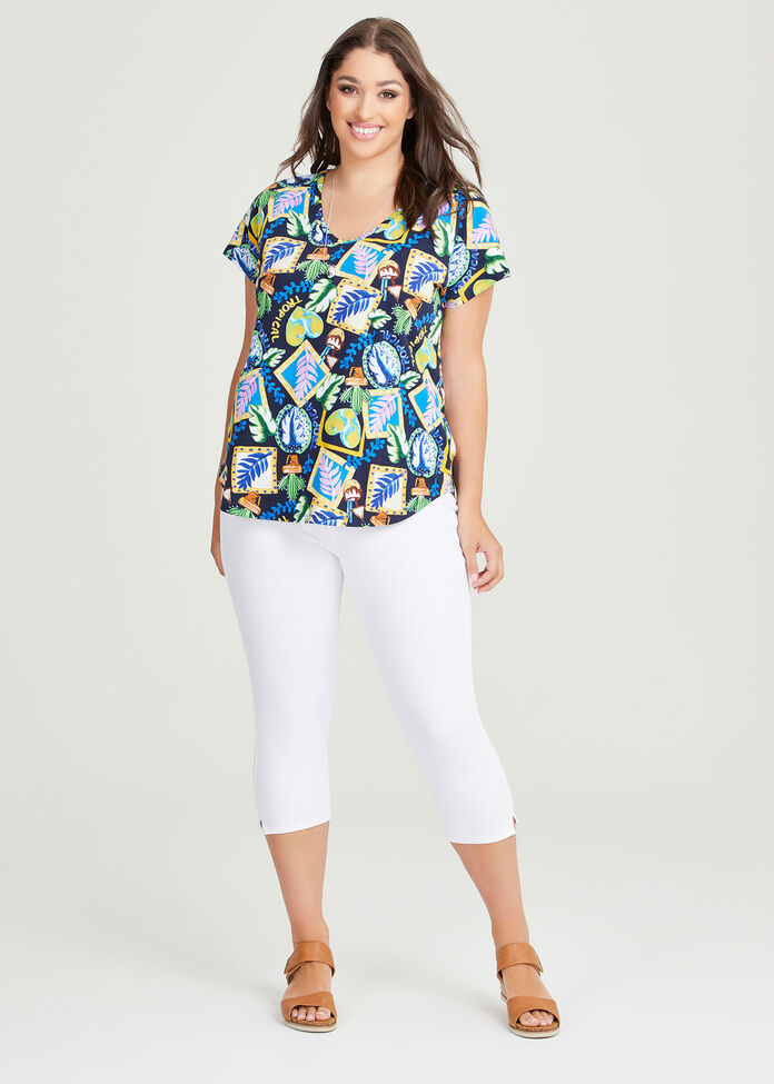 Shop Plus Size Cotton Tropical Print Top, Multi | Taking Shape NZ