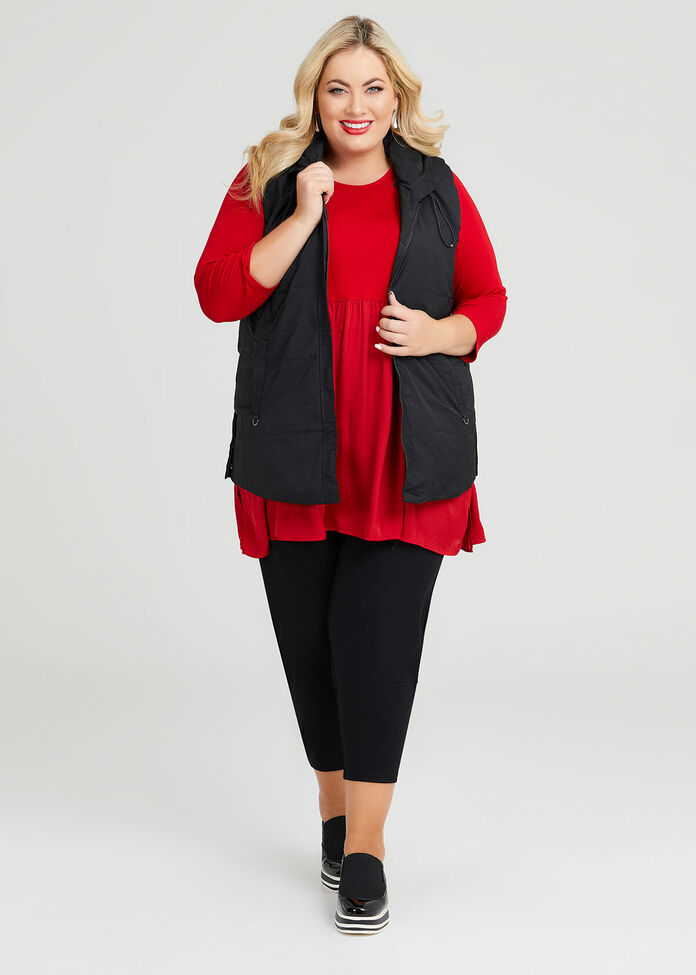 Shop Plus Size Reversible Essential Puffer Vest, Black | Taking Shape AU