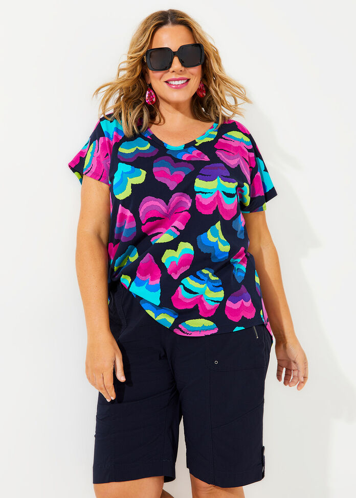 Shop Plus Size Cotton Palm Print Top in Multi | Taking Shape AU