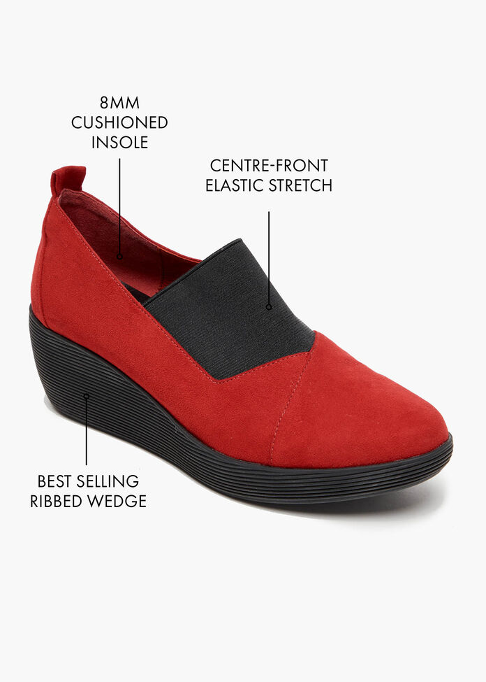 Shop Red Elastic Front Wedge Shoe | Comfortable Shoes | Taking Shape AU