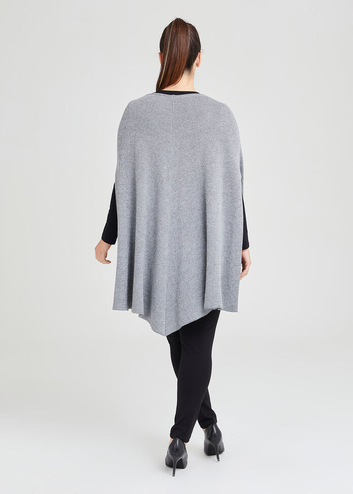 Side Split Poncho in Black, Sizes 12-30 | Taking Shape NZ