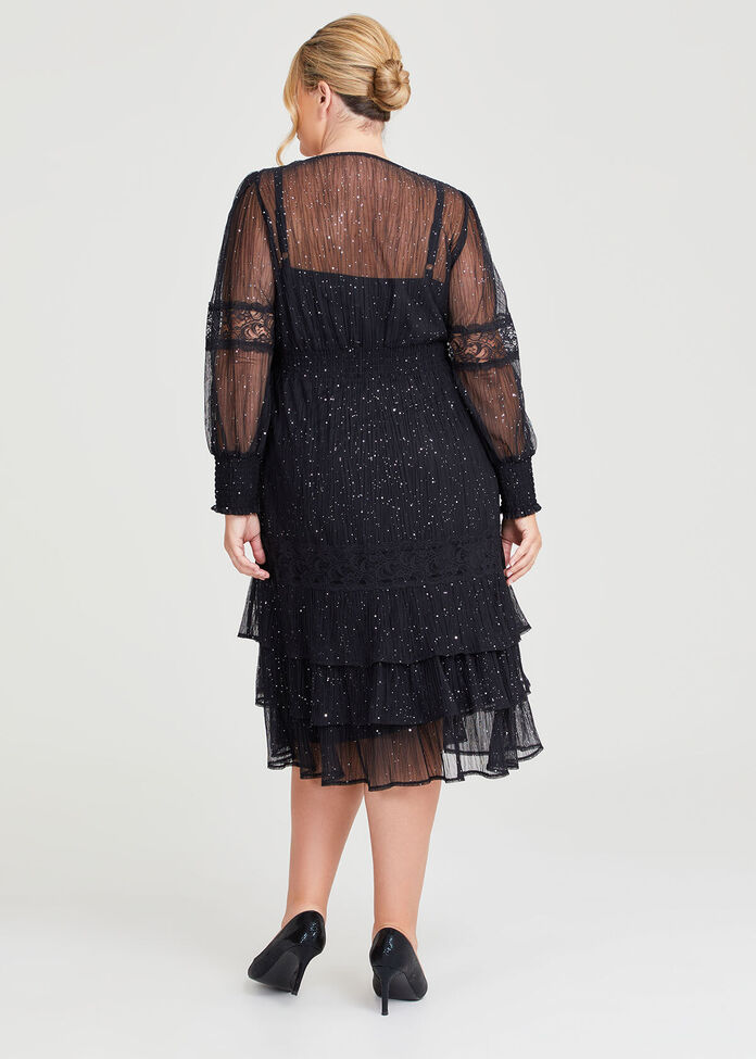 Shop Plus Size Lydia Lace Sparkle Cocktail Dress Black Taking Shape Au