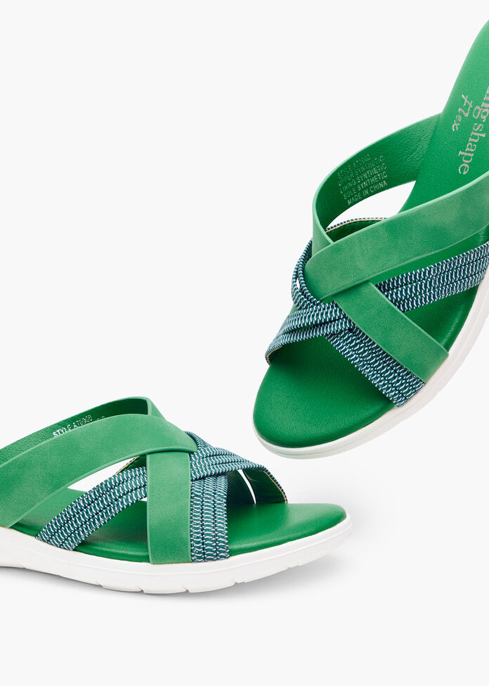 Shop Green Elastic Flex Comfort Slide | Comfortable Shoes | Taking Shape NZ