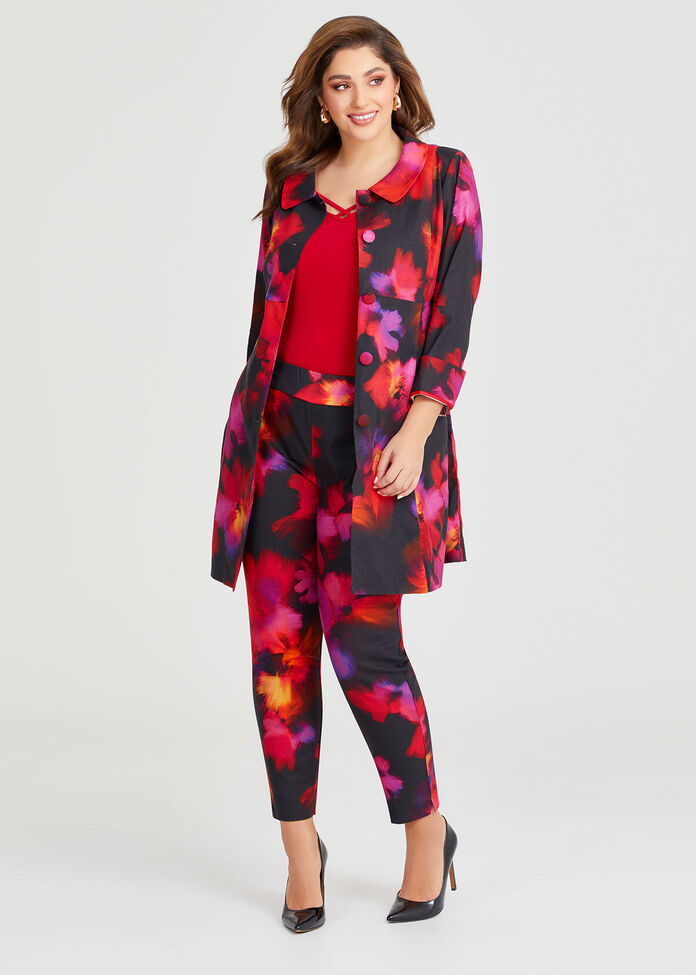 Shop Plus Size Splash Linen Statement Jacket, Multi | Taking Shape AU