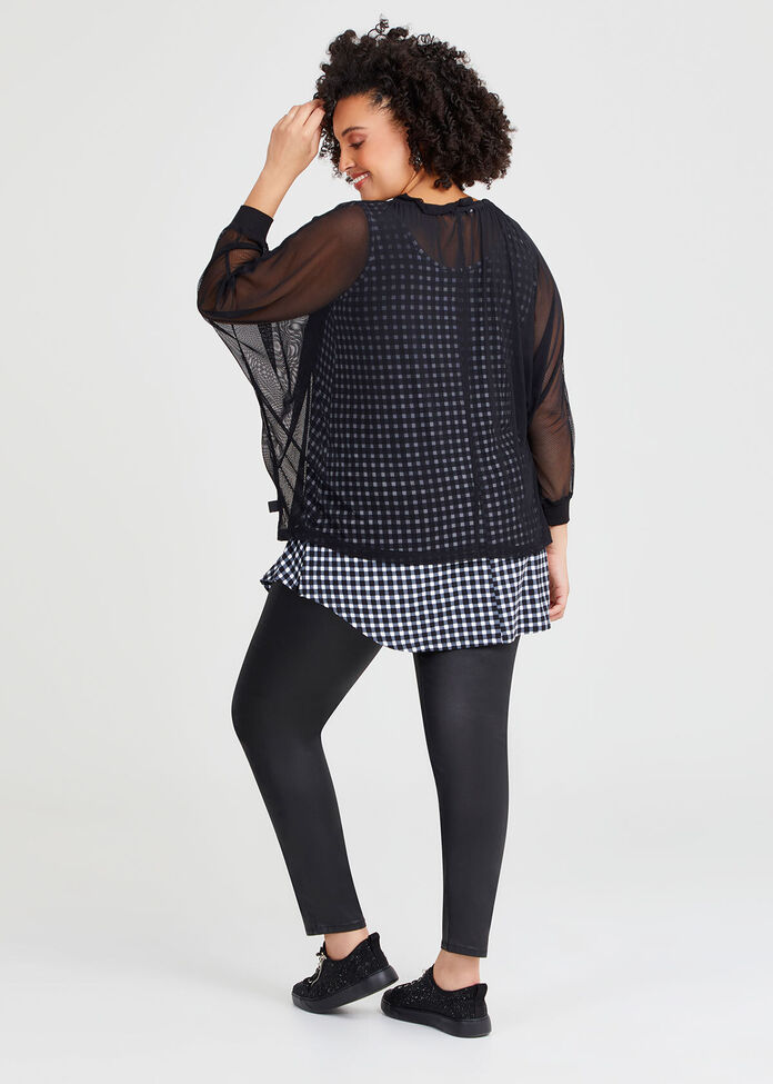 Shop Plus Size Lia Mesh Overlay Top, Black | Taking Shape AU
