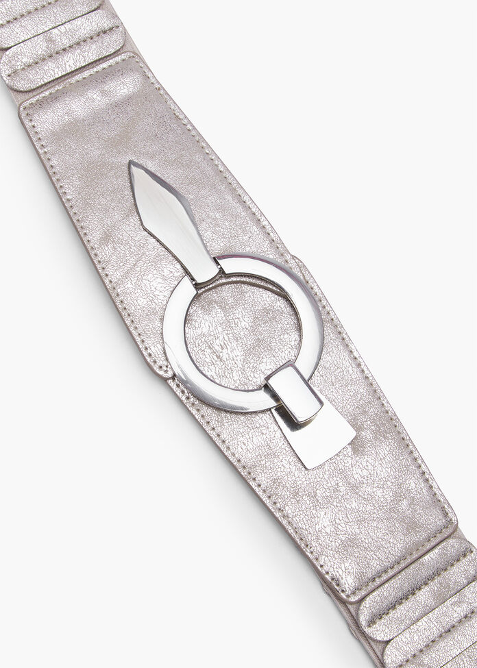 Shop Metallic Stretch Belt in Silver | Accessories | Taking Shape AU