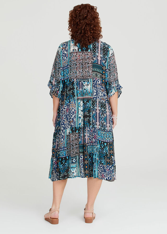 Shop Plus Size Natural Moroccan Tile Dress in Multi | Taking Shape NZ