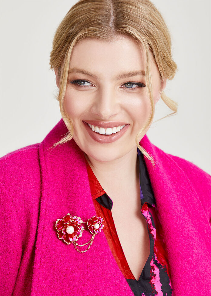 Shop Flower Brooch in Red | Accessories | Taking Shape AU