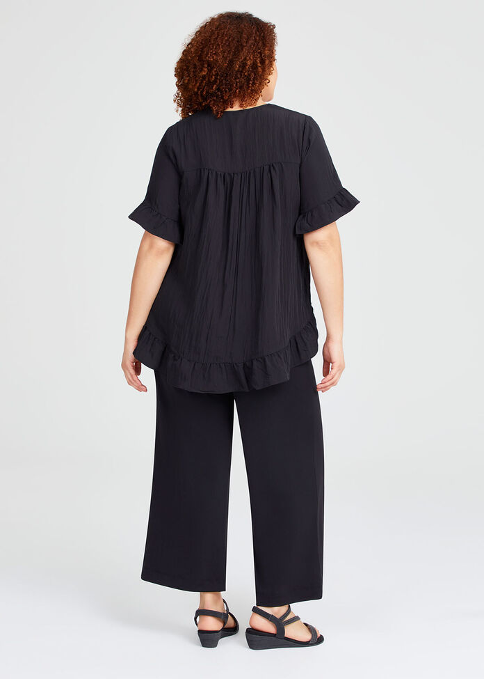 Shop Plus Size Salsa Ruffle Hem Top, Black | Taking Shape AU