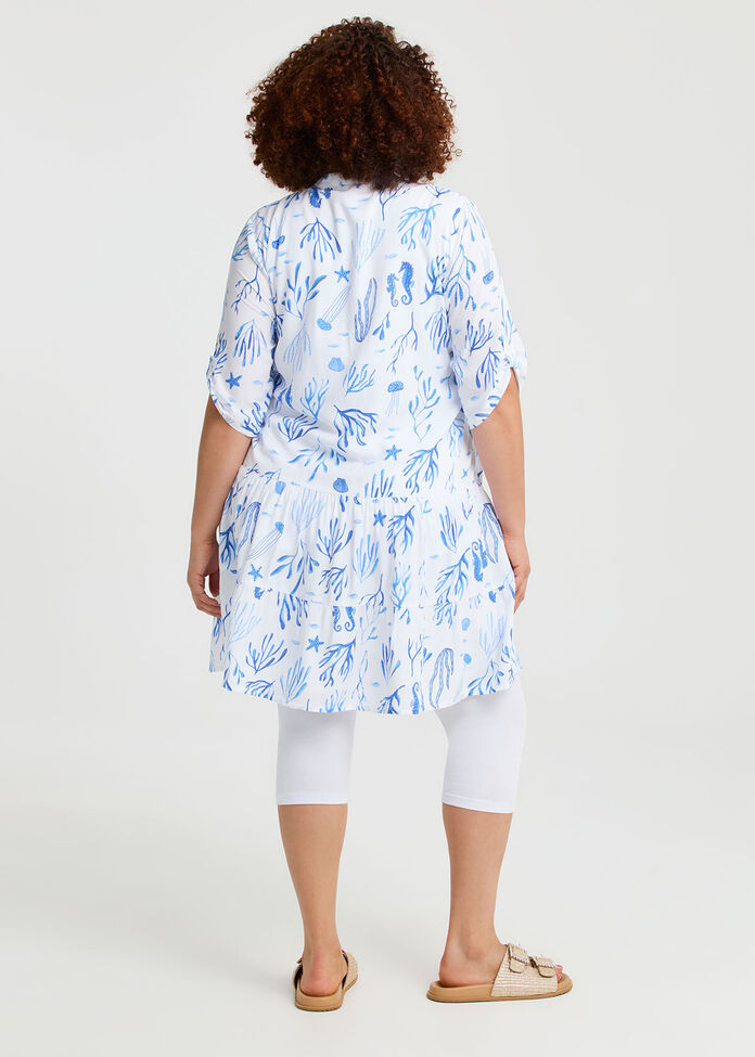 Shop Plus Size Natural Coastal Pintuck Tunic, Multi | Taking Shape SG