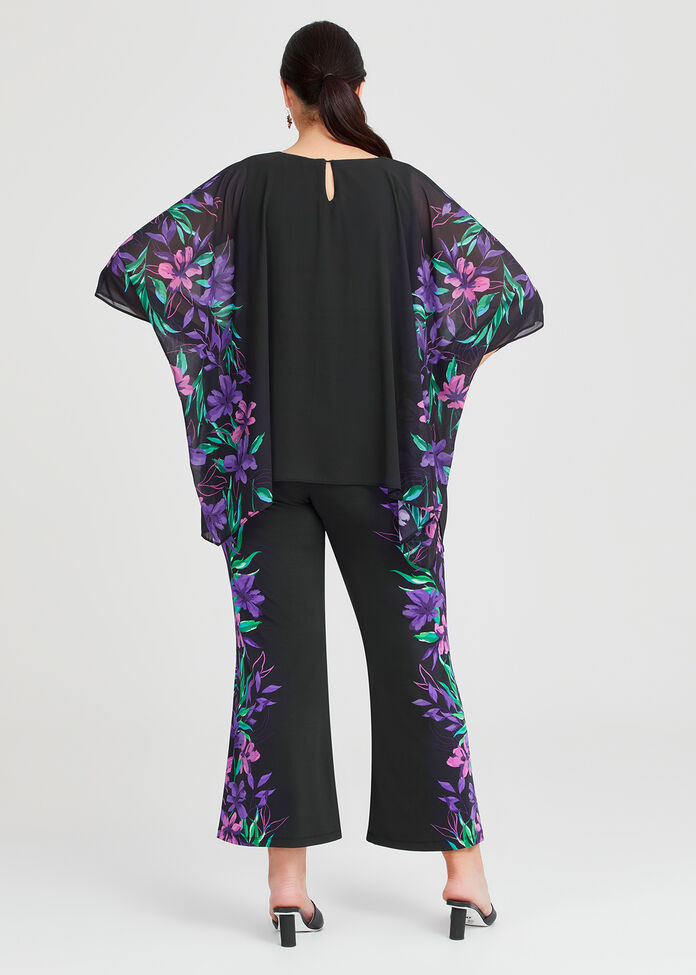 Shop Plus Size Grace Floral Chiffon Top, Black | Taking Shape NZ