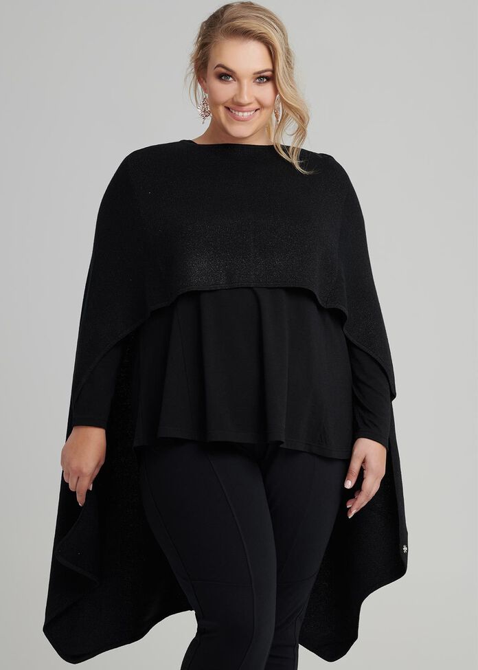 Shop By Your Side Sparkle Poncho in Blue | Accessories | Taking Shape AU