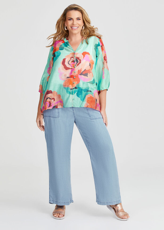 Shop Plus Size Natural Painted Bloom Top, Multi | Taking Shape AU