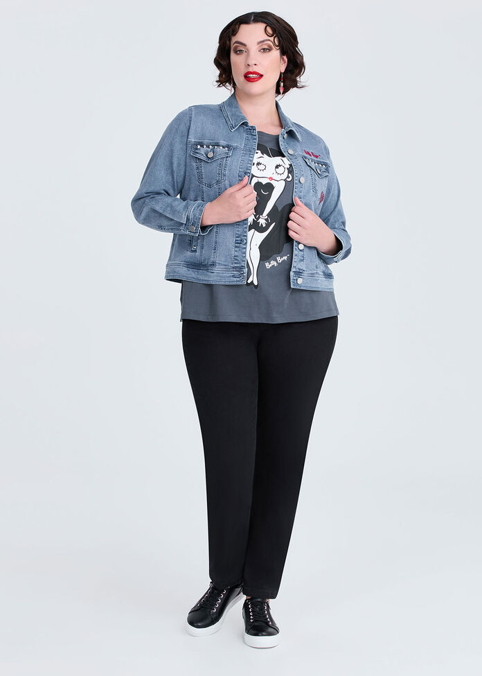 Shop Plus Size Betty Boop Denim Jacket in Blue | Taking Shape SE