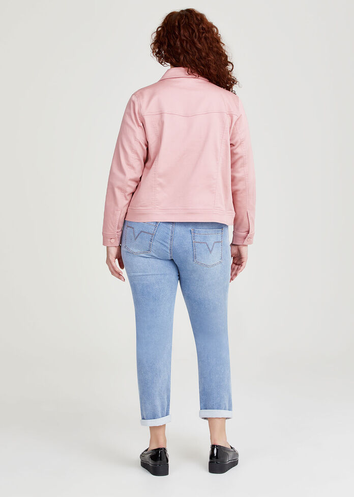 Shop Plus Size Coloured Classic Denim Jacket in Red | Taking Shape AU