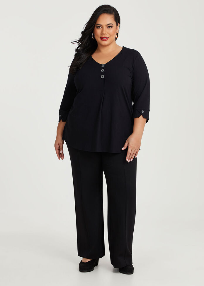 Shop Plus Size Button Swing Bamboo Top, Black | Taking Shape AU