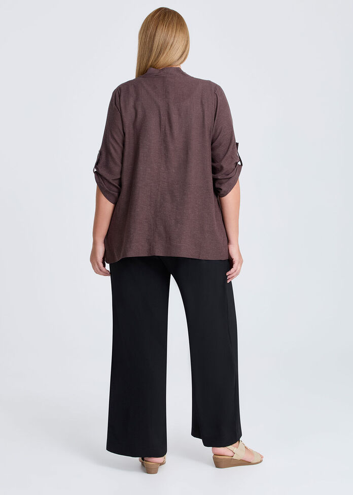 Shop Plus Size Linen Blend Cafe Cardigan, Brown | Taking Shape AU