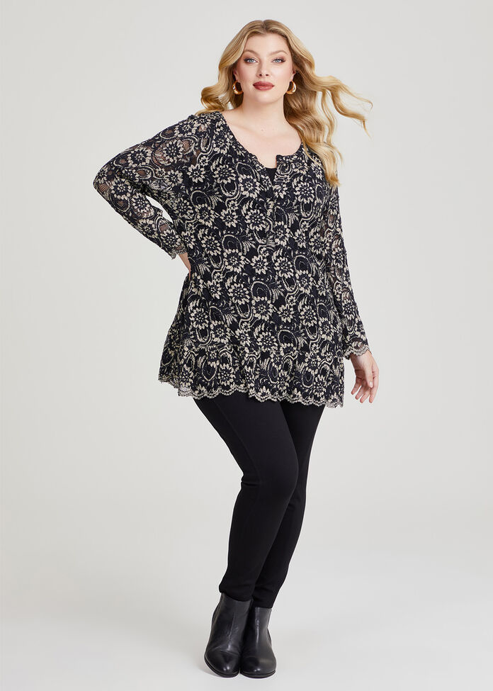 Shop Plus Size Lace Lauren Top, Black | Taking Shape AU