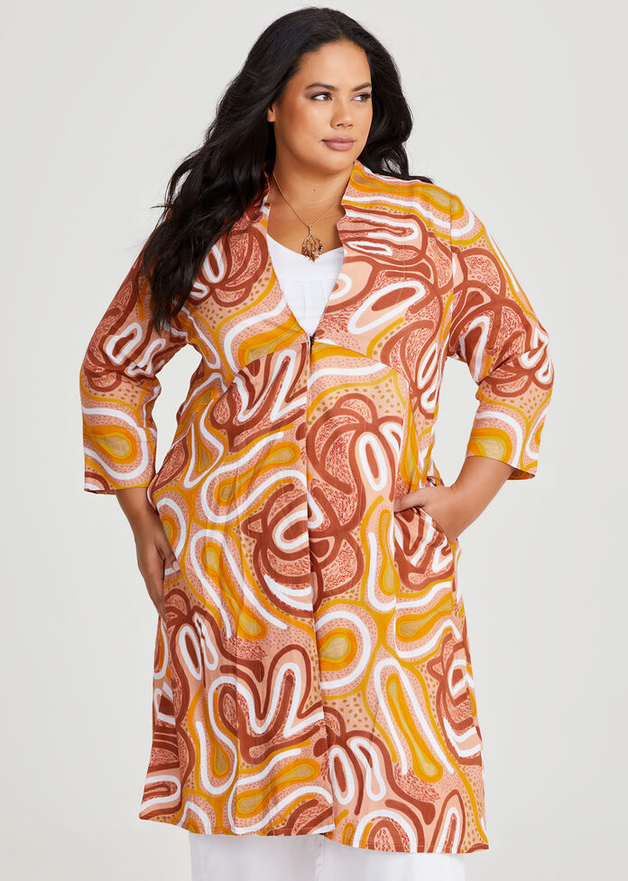 Shop Plus Size Elverina Garbara Linen Duster, Multi | Taking Shape AU