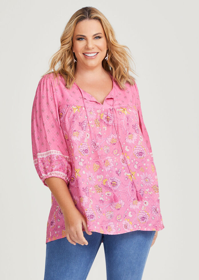 Shop Plus Size Natural Boho Print Top, Multi | Taking Shape AU