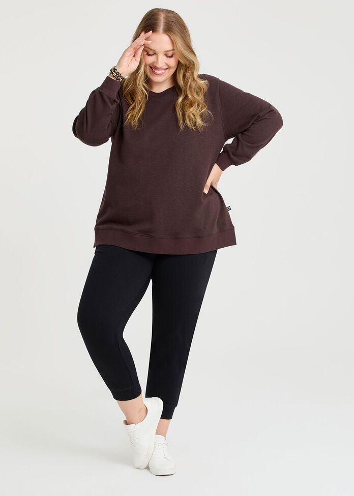 Shop Plus Size Boyfriend Tunic Sweat, Brown | Taking Shape AU