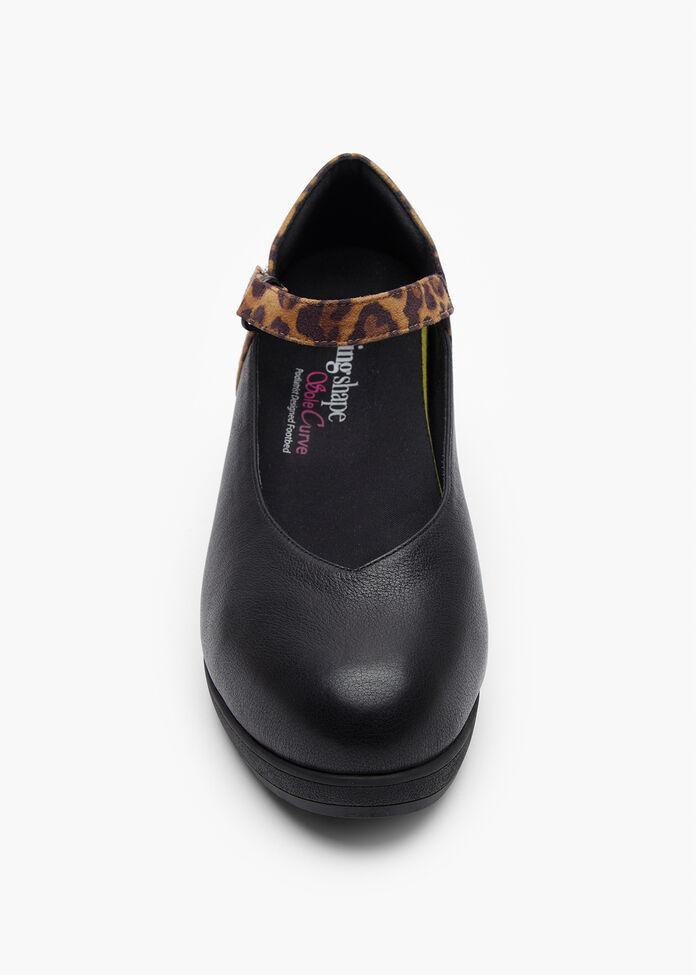 Shop Black Orthotic Adjustable Court Shoe | Comfortable Shoes | Taking ...
