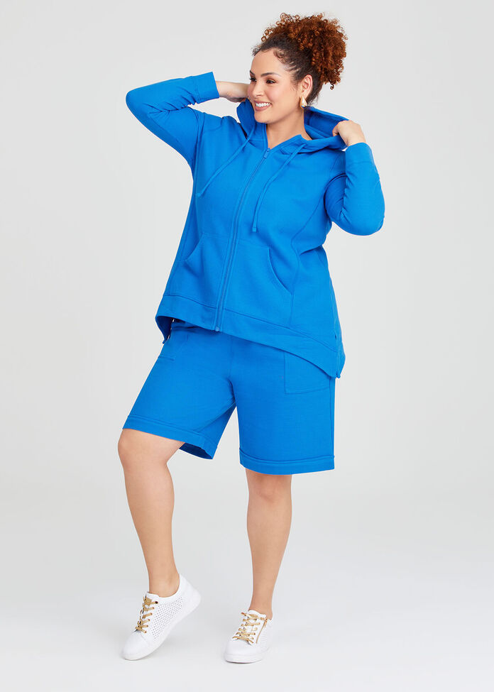 Shop Plus Size Waffle Hooded Jacket, Blue | Taking Shape AU