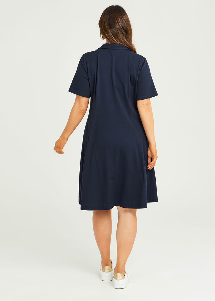 Shop Plus Size Cotton Polo Dress, Blue | Taking Shape AU