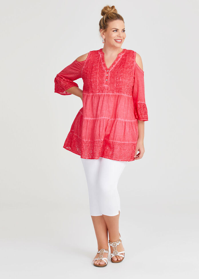 Cotton Cold Shoulder Tunic for Plus Size Women | Taking Shape AU