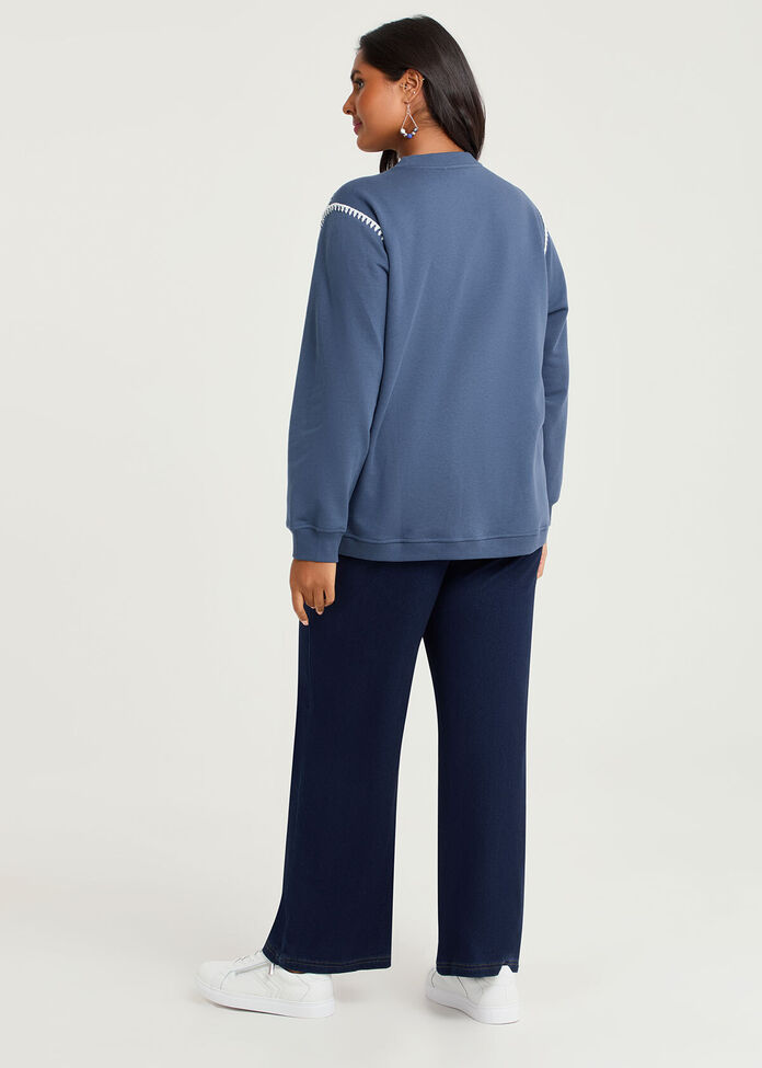 Shop Plus Size Cotton Blend Stitch Sweatshirt, Black | Taking Shape AU