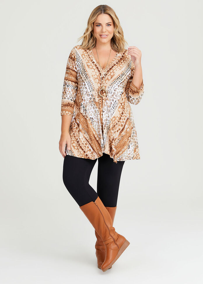 Shop Plus Size Toffee Foil Natural Top, Brown | Taking Shape AU