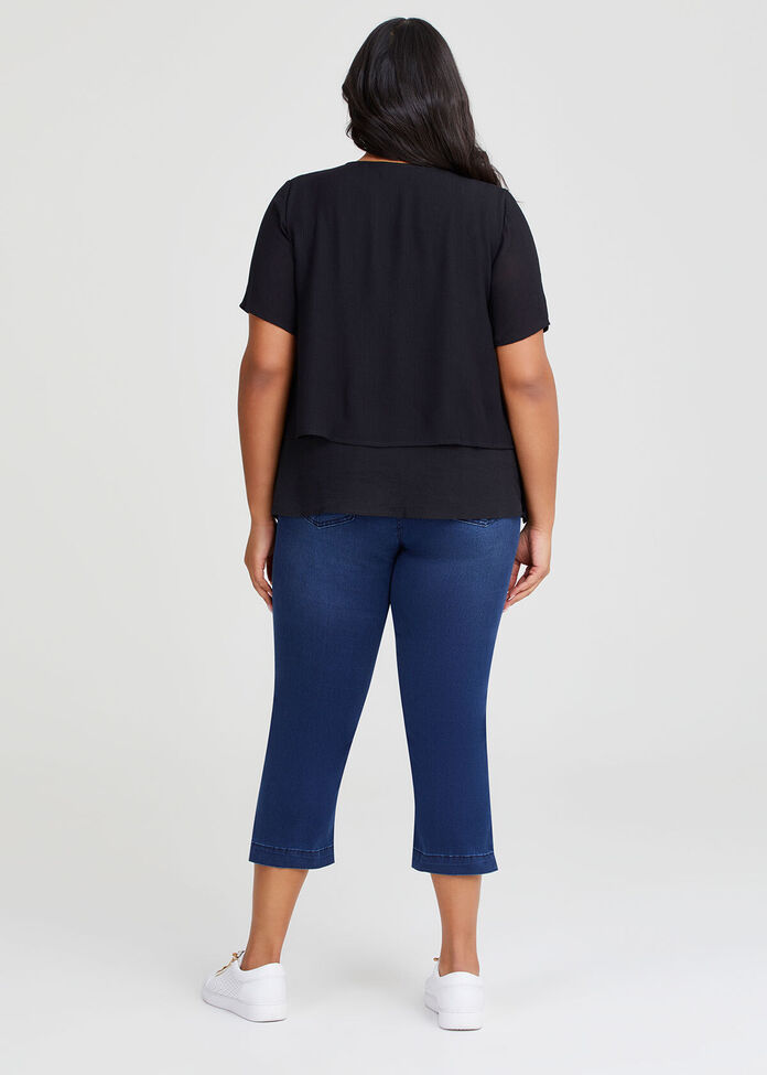 Shop Plus Size Natural Knot Front Top, Black | Taking Shape NZ