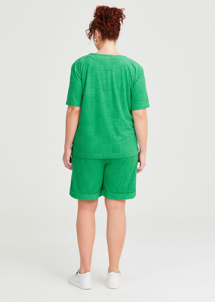 Shop Plus Size Casual Terry Patch Pocket Top, Green | Taking Shape AU