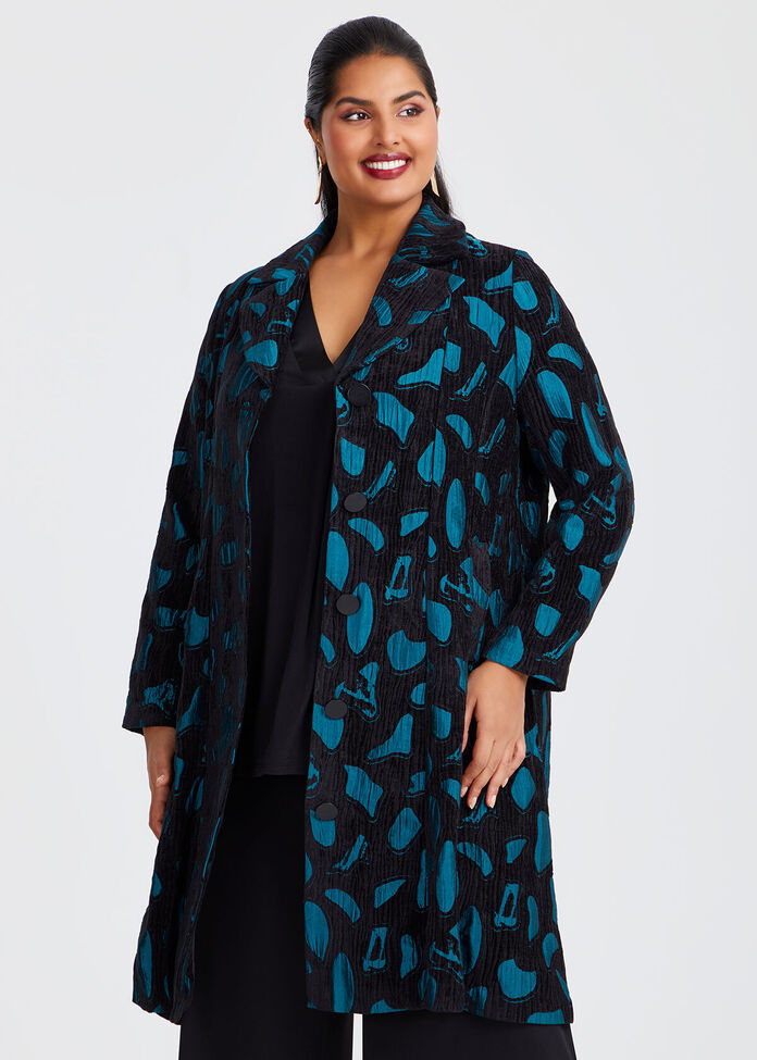 Shop Plus Size Opulent Chenille Opera Coat, Green | Taking Shape NZ