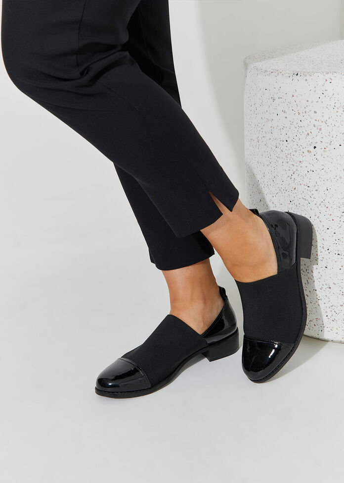 Shop Black Elastic Panel Patent Shoe | Comfortable Shoes | Taking Shape AU