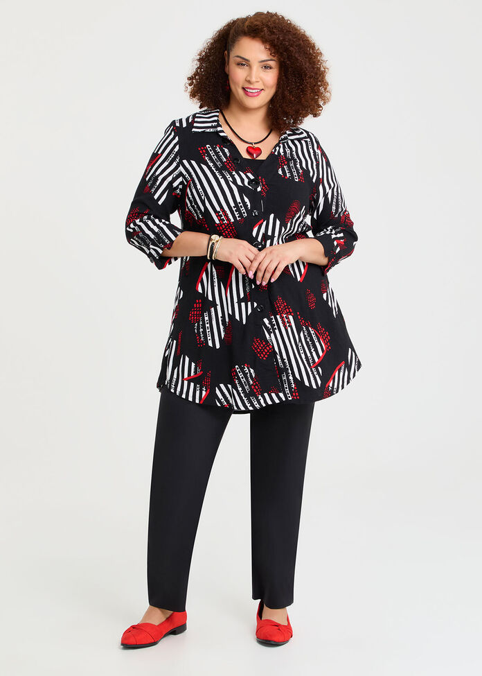 Shop Plus Size Stripe Floral Natural Shirt, Print | Taking Shape AU