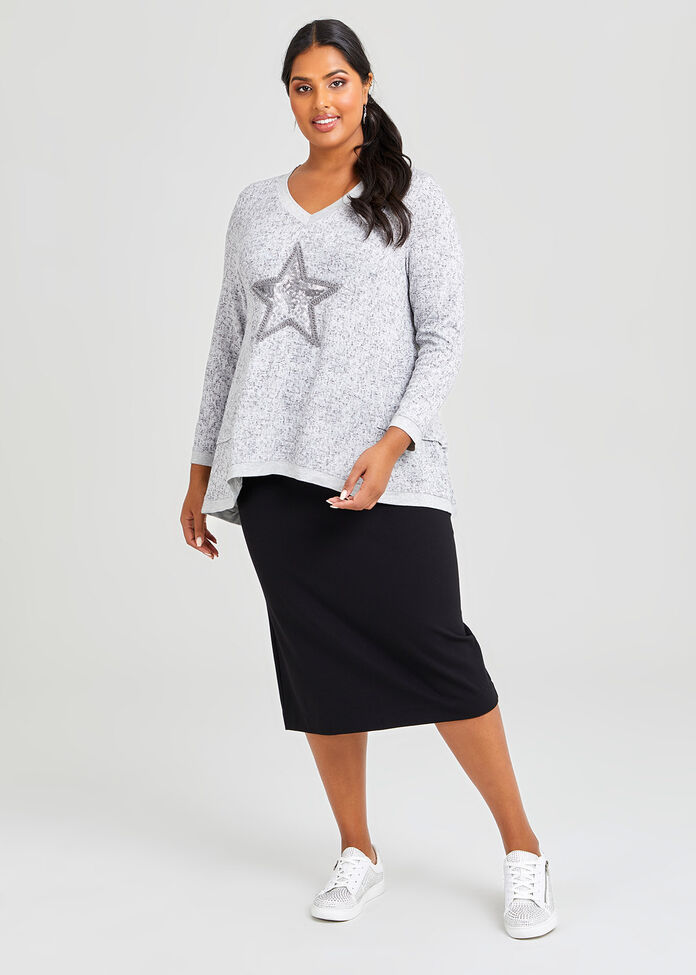 Shop Plus Size Star Snug Top, Grey | Taking Shape AU
