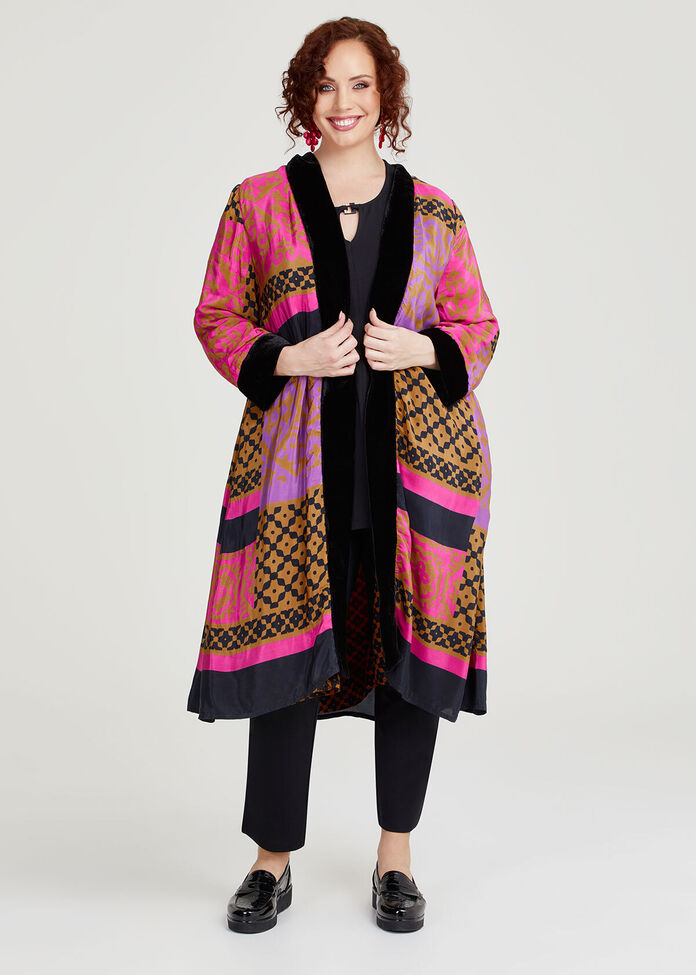 Shop Plus Size Reversible Natural Duster, Multi | Taking Shape NZ