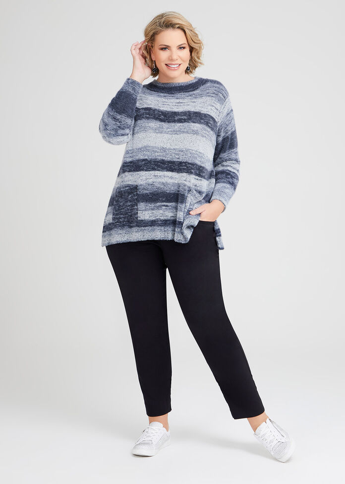 Shop Plus Size Fluffy Ombre Stripe Jumper, Grey | Taking Shape AU