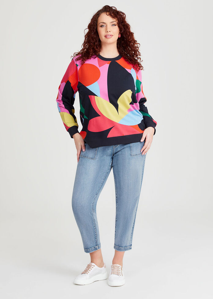 Shop Plus Size Cotton Bold Print Sweatshirt, Multi | Taking Shape AU