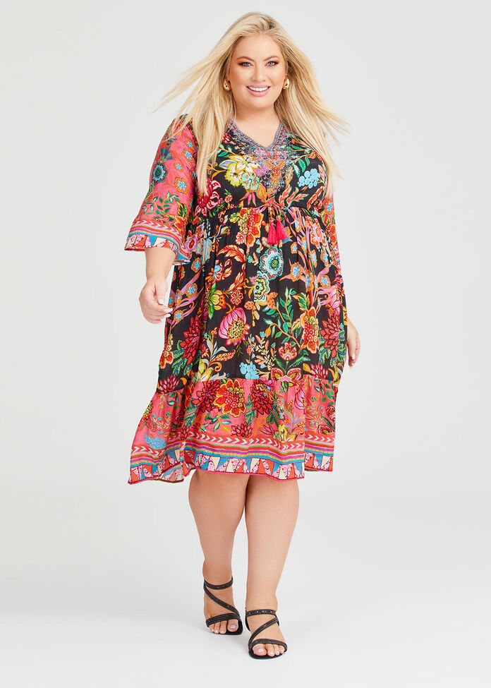 Shop Plus Size Ruffle Sleeve Tier Dress, Multi | Taking Shape AU