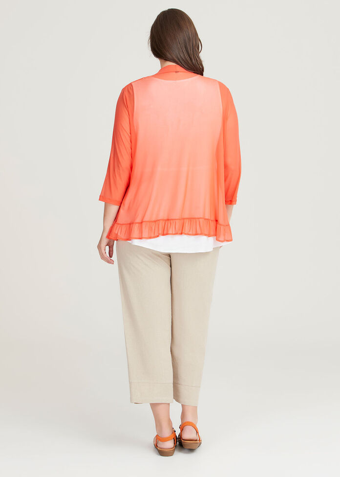Shop Plus Size Mesh Overlay Cardigan in Orange | Taking Shape AU