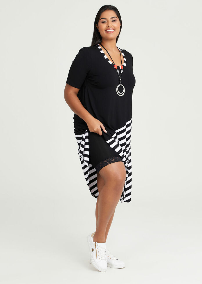 Shop Plus Size Natural Mia Stripe Dress in Multi | Taking Shape AU