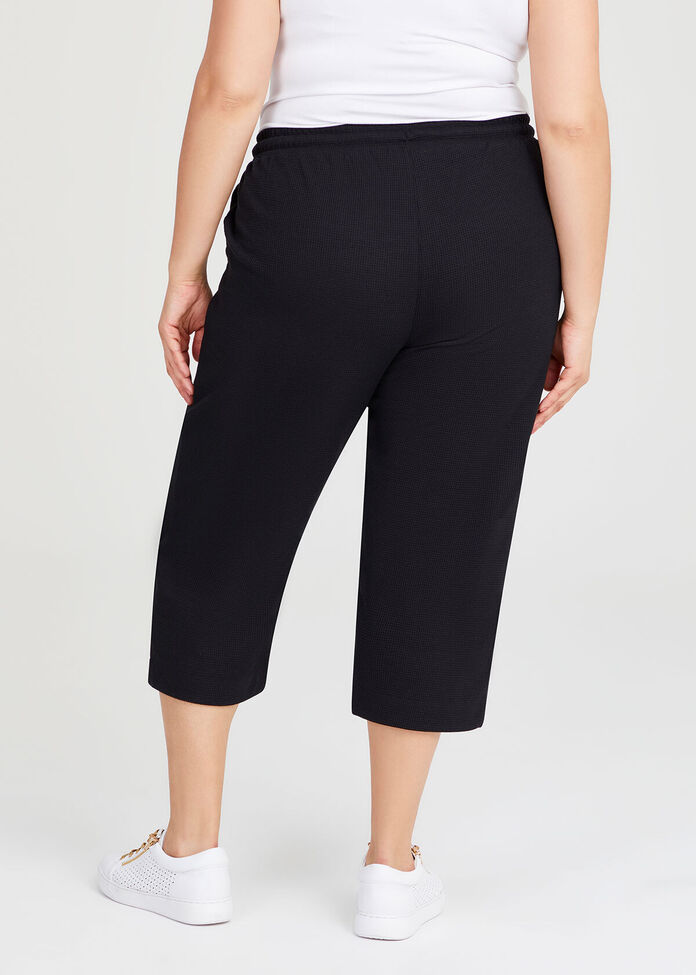 Shop Plus Size Waffle Pull On Crop Pant in Black | Sizes 12-30 | Taking ...
