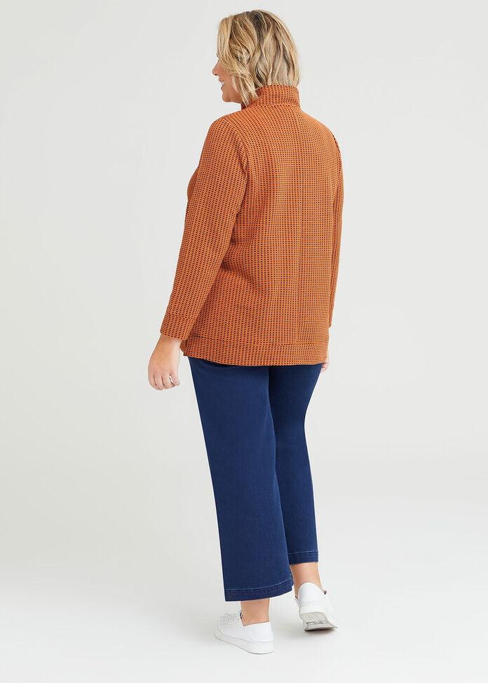 Shop Plus Size Half Zip Ticking Top in Orange | Taking Shape AU